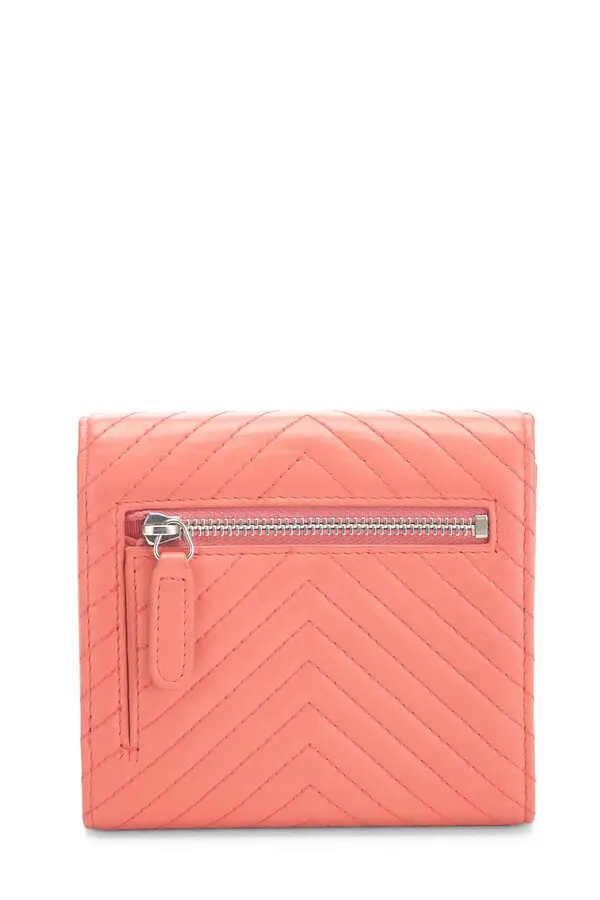 Chanel Chevron Lambskin Compact Wallet