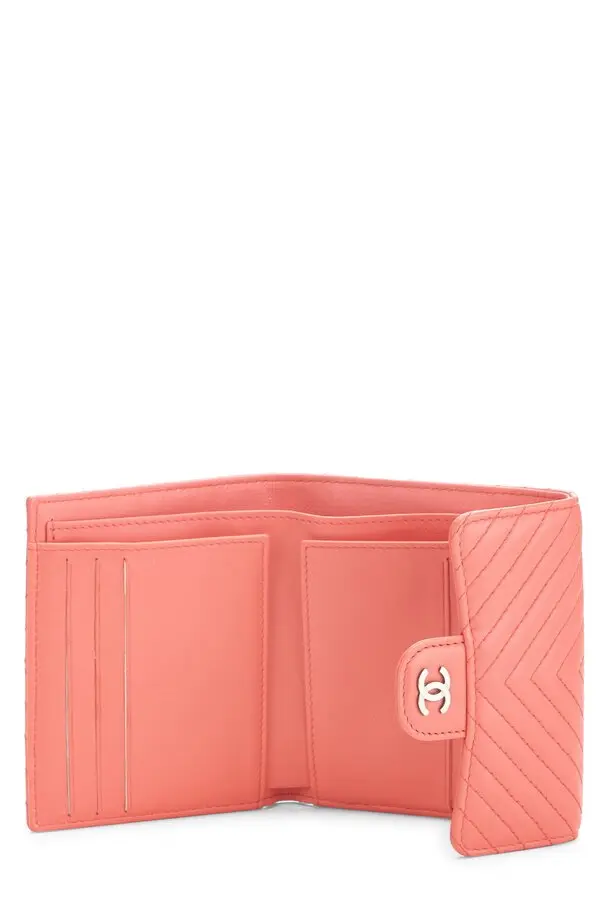 Chanel Chevron Lambskin Compact Wallet