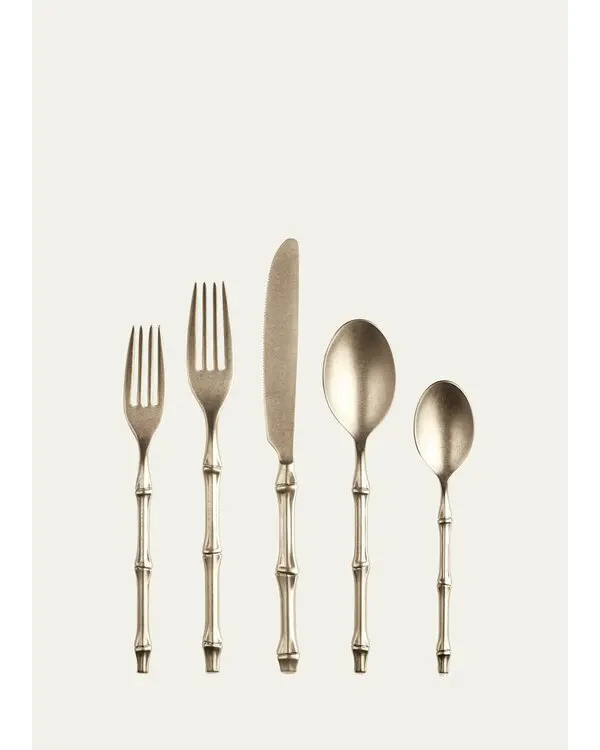 MEPRA Bali Champagne Pewter 5-piece Flatware Place Setting - Gold