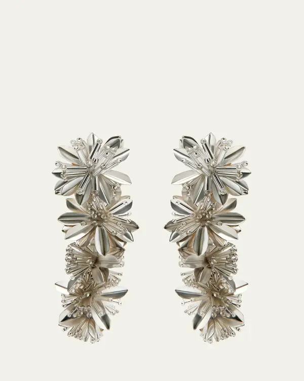 Oscar De La Renta Fireworks Tassel Earrings - Greige