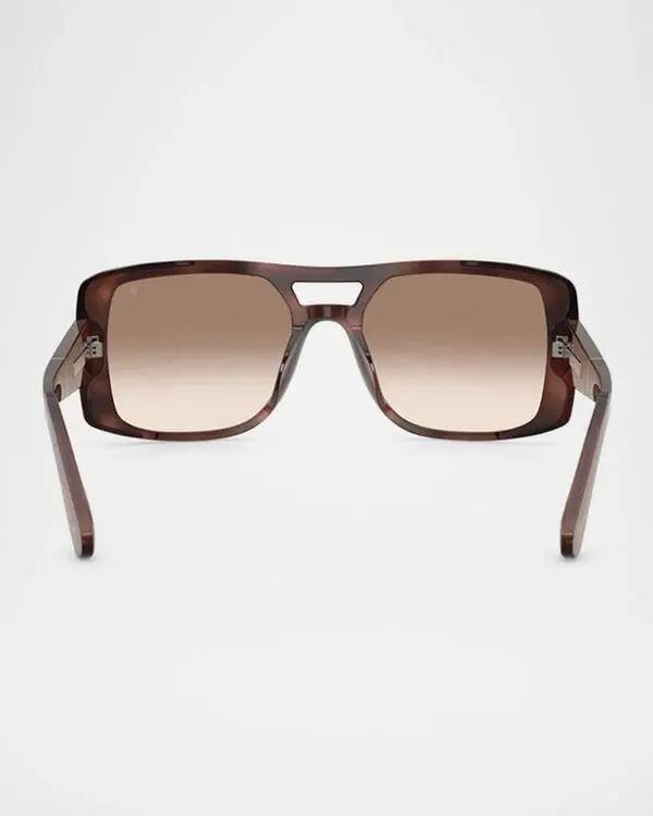 Brunello Cucinelli Square Acetate Sunglasses - Brown Gradient