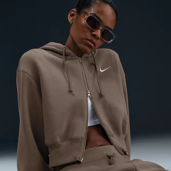 Nike Sportswear Phoenix Fleece Loose Cropped Full-Zip Hoodie