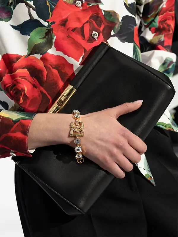 Dolce & Gabbana Logo-plaque Crystal Bracelet