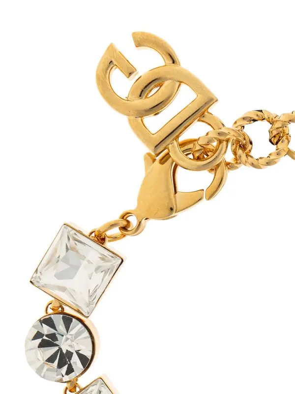 Dolce & Gabbana Logo-plaque Crystal Bracelet