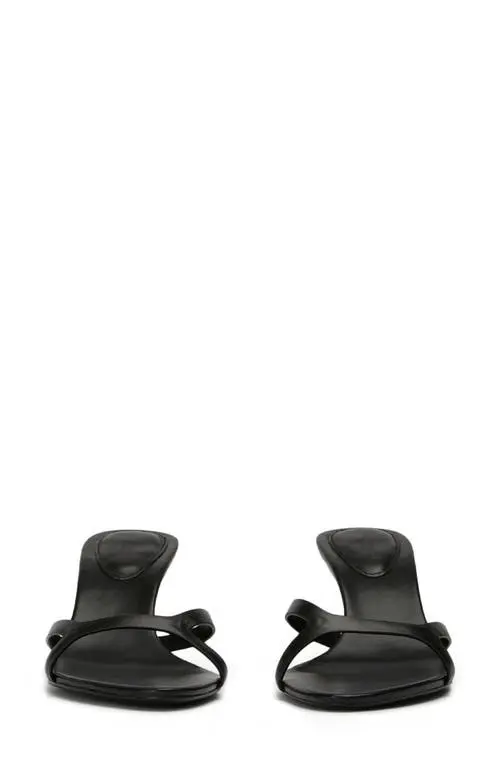 TONY BIANCO Daisy Leather Slide Sandal - Black Como