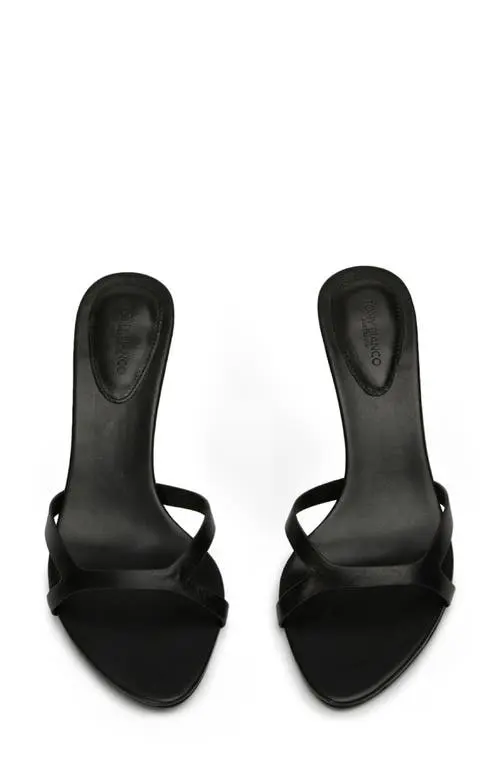 TONY BIANCO Daisy Leather Slide Sandal - Black Como