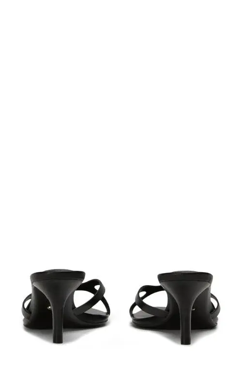 TONY BIANCO Daisy Leather Slide Sandal - Black Como