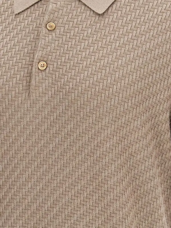 Brioni Knitted Polo Shirt - Neutrals