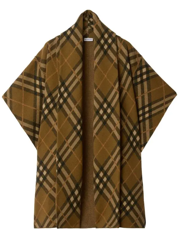 Burberry Checked Cape - Brown