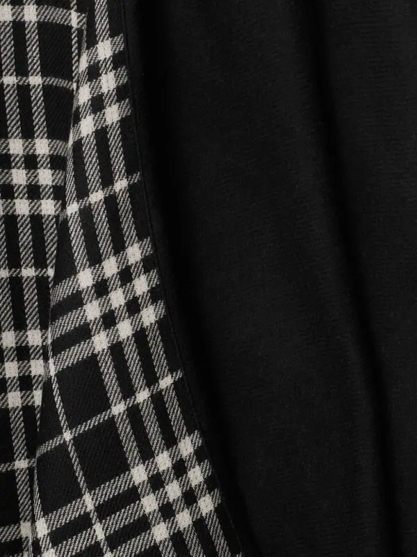 Burberry Checked Wool Cape - Black