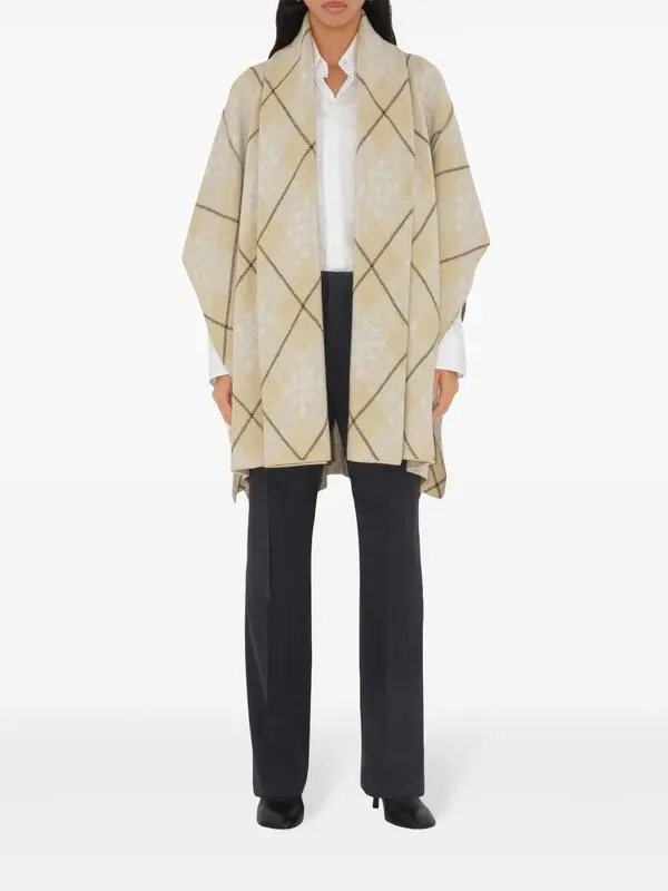 Burberry Checked Wool-blend Cape