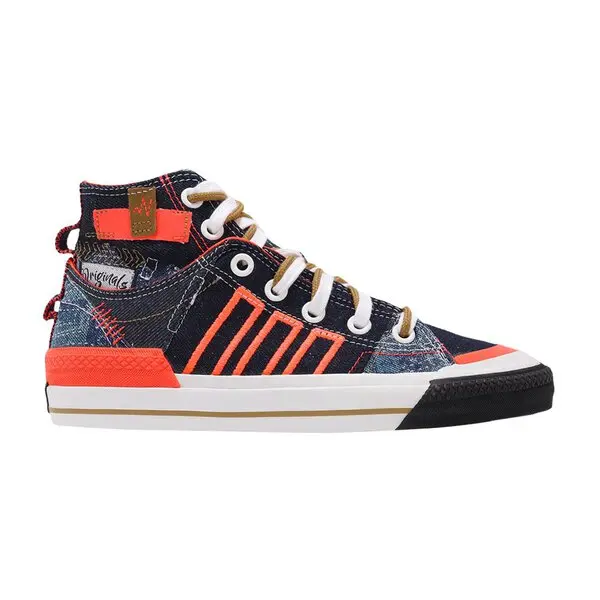 Adidas Nizza Hi Dl Denim Patchwork High-top Sneakers - Blue