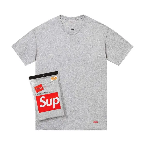 Supreme X Hanes Tagless Tees 'heather - Grey
