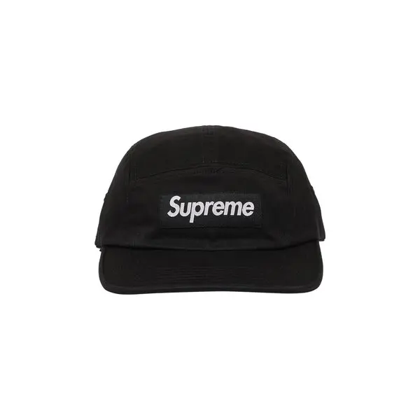Supreme Washed Chino Twill Camp Cap - Black