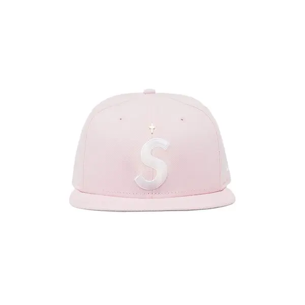Supreme Gold Cross S Logo New Era Cap - Pink