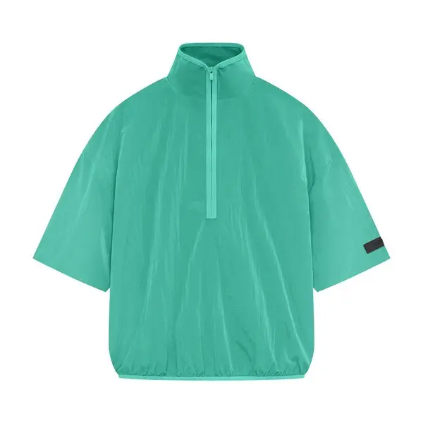 Fear Of God Crinkle Nylon Short-sleeve Half Zip Shirt - Green