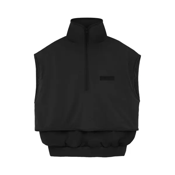 Fear Of God Nylon Fleece Mockneck Vest 'jet Black/jet Black - Multicolor