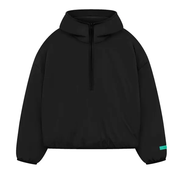 Fear Of God Nylon Filled Half Zip Hoodie 'Jet - Black
