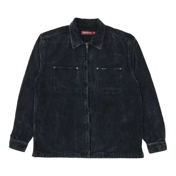 Supreme Washed Corduroy Zip Up Shirt - Black | Editorialist