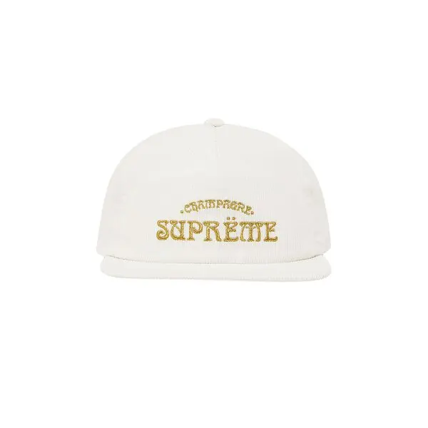 Supreme Champagne Corduroy 5-panel Cap - White