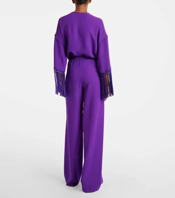 Valentino Garavani Cady Couture Wide-leg Pants