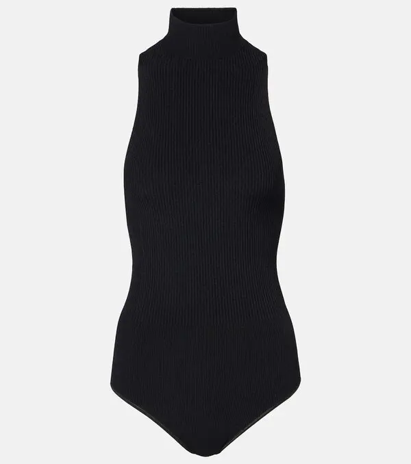 Alaïa Halterneck Jersey Bodysuit - Black