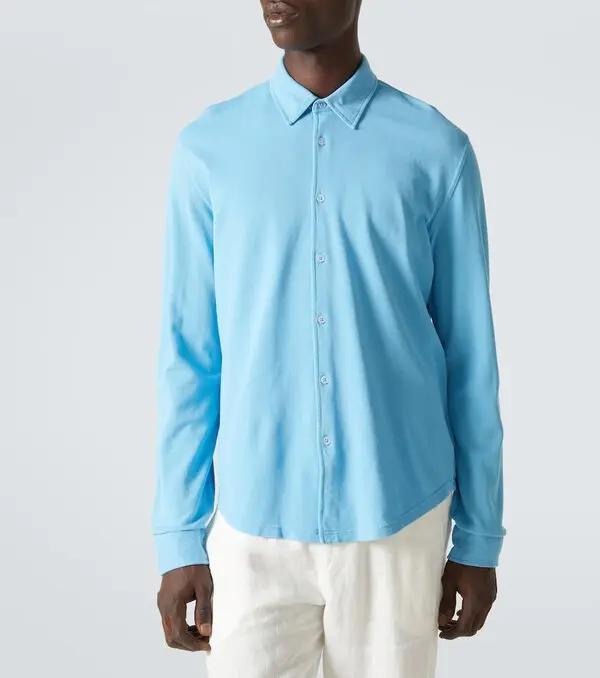 Orlebar Brown Giles Cotton Pique Shirt - Blue