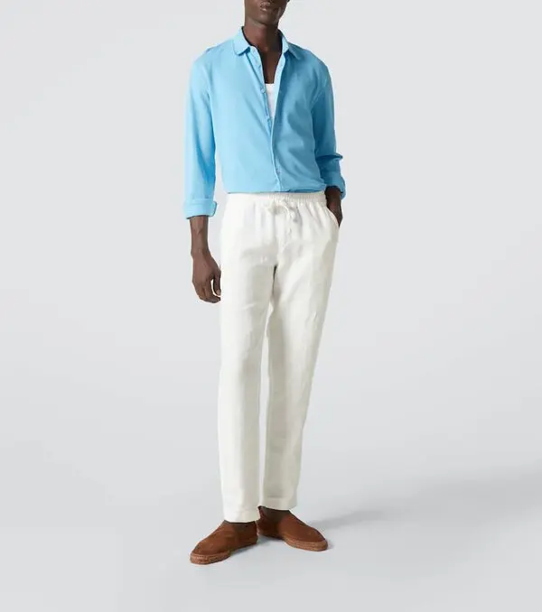 Orlebar Brown Giles Cotton Pique Shirt - Blue