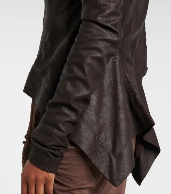 Rick Owens Naska Leather Biker Jacket - Brown