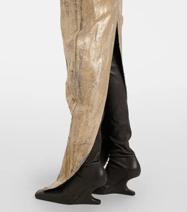 Rick Owens Coated Denim Bustier Gown