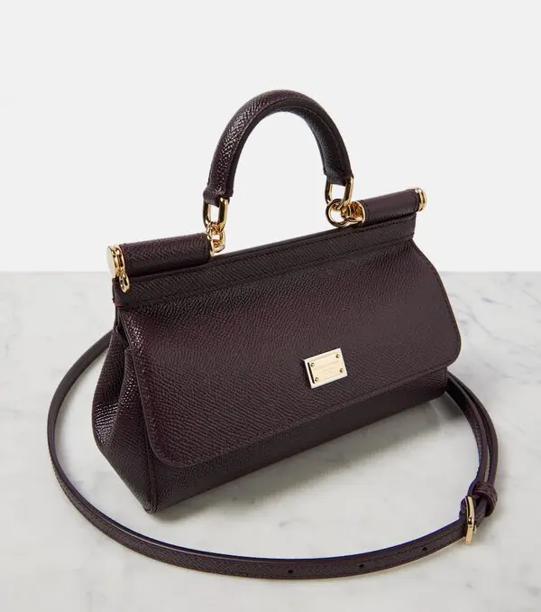 Dolce & Gabbana Sicily Small Leather Tote - Brown