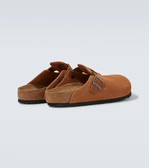 BIRKENSTOCK Boston Suede Clogs - Brown