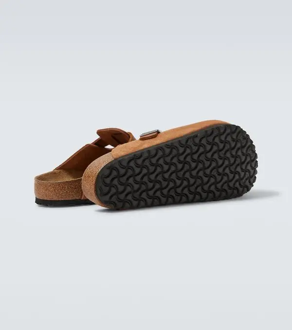 BIRKENSTOCK Boston Suede Clogs - Brown