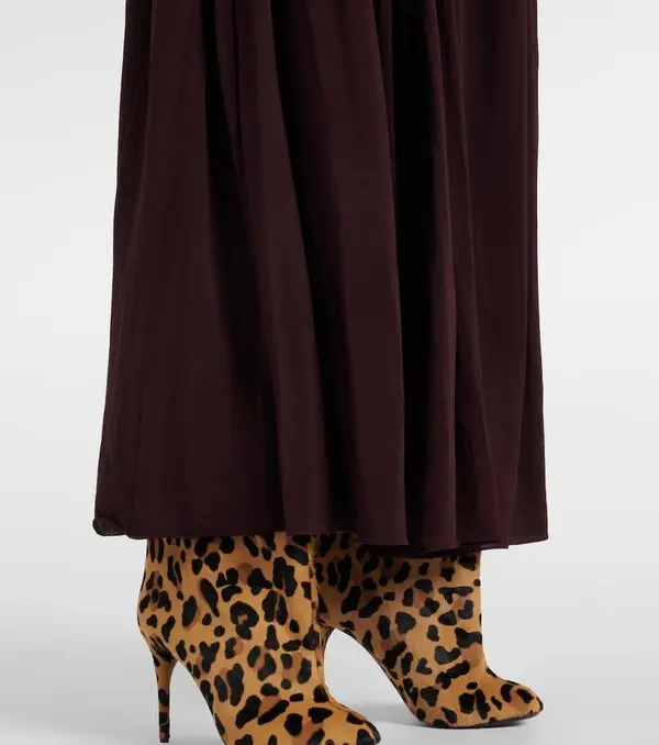 Alaïa Strapless Gathered Maxi Dress - Brown