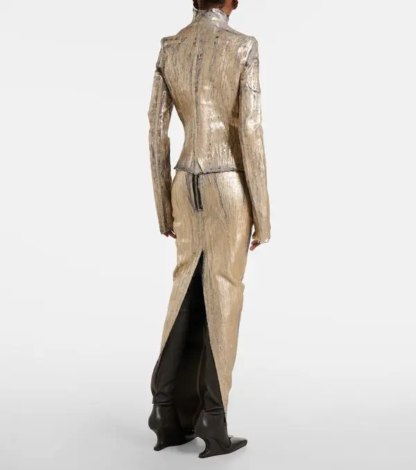 Rick Owens Gary Coated Denim Jacket - Gold