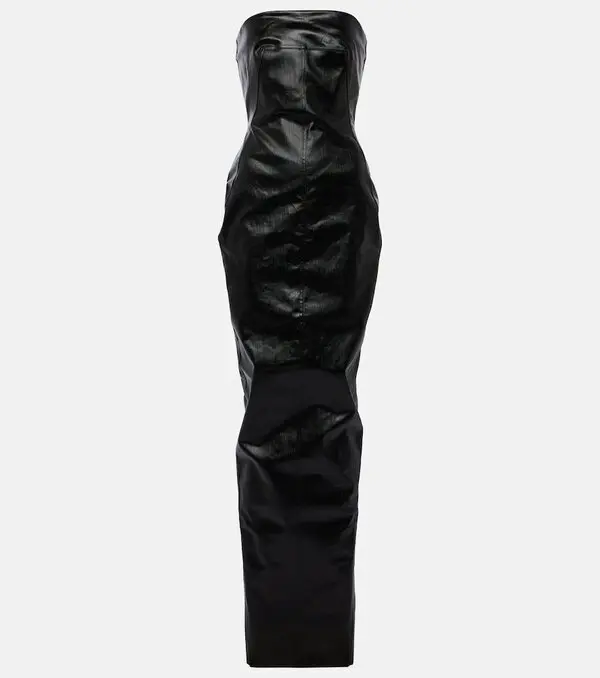 Rick Owens Denim Bustier Gown - Black