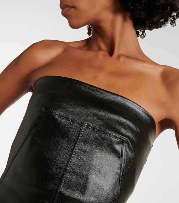Rick Owens Denim Bustier Gown - Black