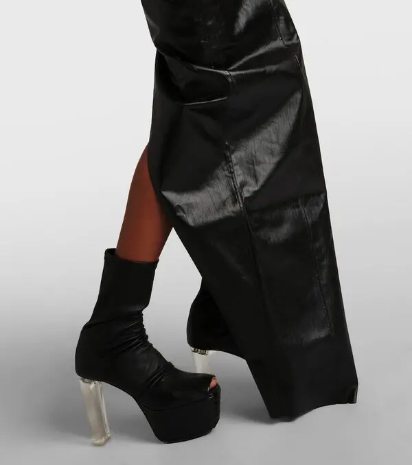 Rick Owens Denim Bustier Gown - Black