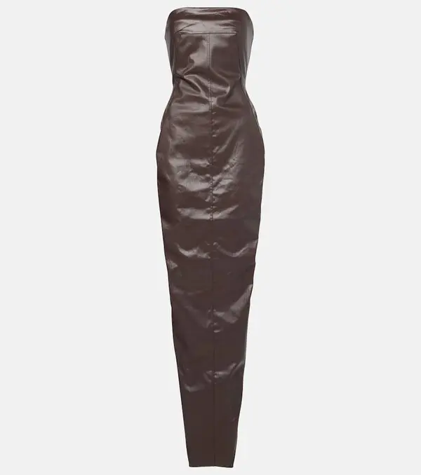 Rick Owens Denim Bustier Gown - Brown
