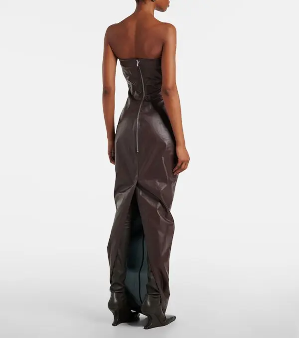 Rick Owens Denim Bustier Gown - Brown