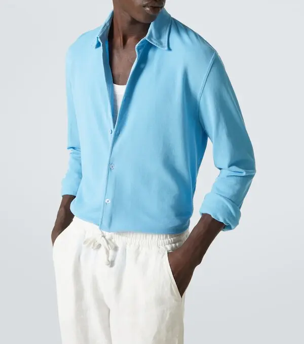Orlebar Brown Giles Cotton Piqué Shirt - Blue