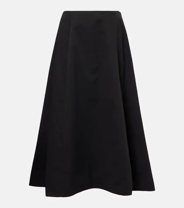 Balenciaga Cotton Twill Midi Skirt - Black