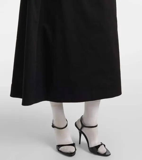 Balenciaga Cotton Twill Midi Skirt - Black