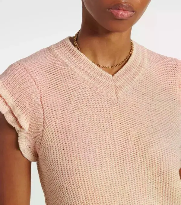 Chloé Ruffled Wool Top - Pink