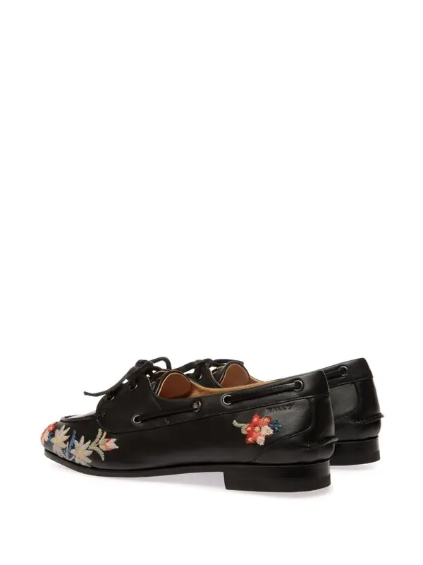 Bally Floral-embroidered Moccasin