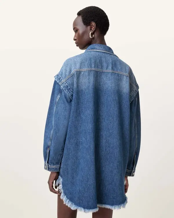 denim shacket dress Kicking Up Dust Shacket Dress