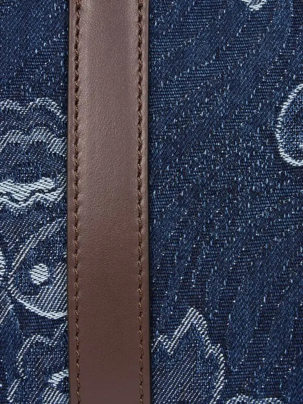 Etro Floral-jacquard Denim Tote - Blue