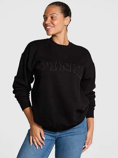 Pink Campus Fleece™ Oversized Crew Sweatshirt - Black