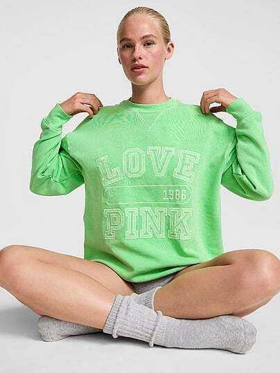 Pink Campus Fleece™ Crew Sweatshirt - Green