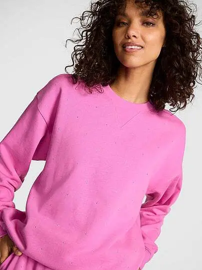 Pink Campus Fleece™ Oversized Crew Sweatshirt - Pink